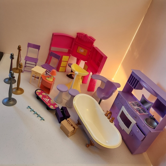 Barbie | Toys | Lot Of Barbie Doll Bratz House Furniture Kitchen ...
